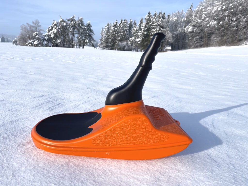 Original mini bob (Zipfelbob Rodel Schlitten) in orange - mini bob